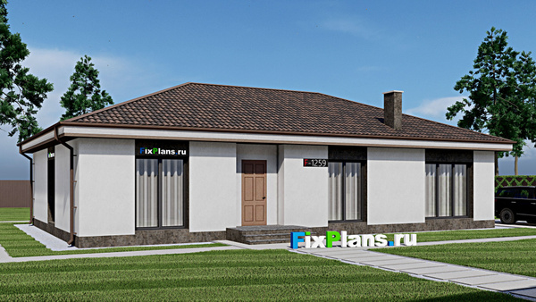 Проект дома. Одноэтажный. Площадь 160.37 м2 F0 - 1259 - купить с доставкой по выгодным ценам в ...