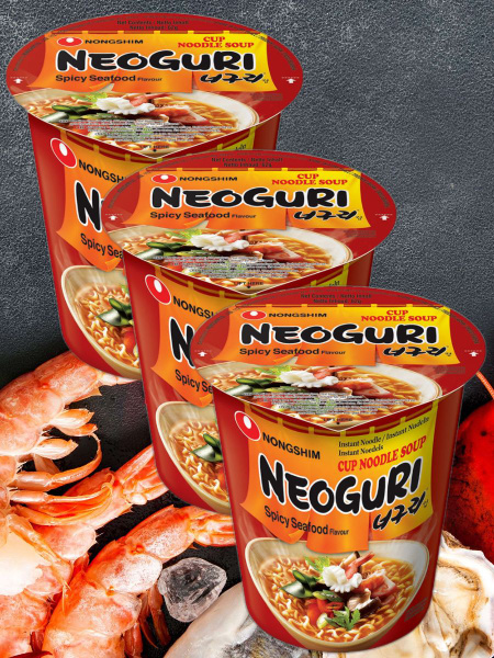 Лапша быстрого приготовления Неогури с морепродуктами острая Nongshim ...