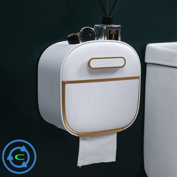 ZEN HOME Держатель для туалетной бумаги с полочкой подставкой для ...