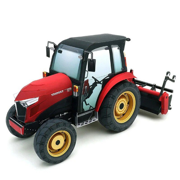 Японский трактор Yanmar, 3D бумажная модель, Papercraft оригами ZX-093 ...