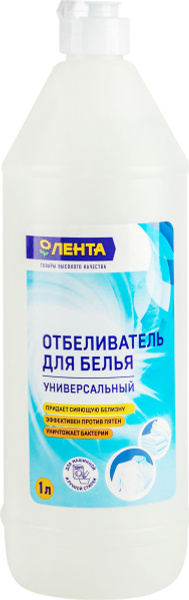 Отбеливатель универсальный ЛЕНТА, 1л / Средство отбеливающее для стирки ...