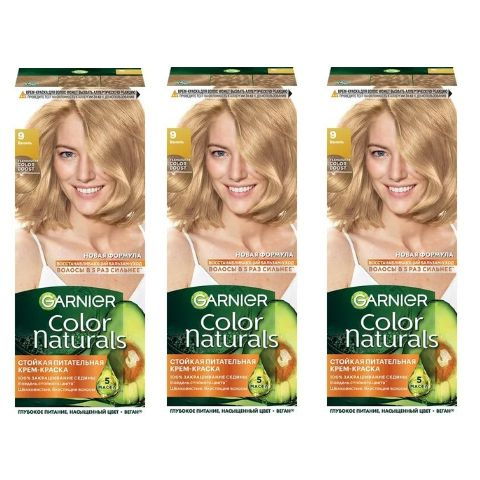Garnier Краска для волос, Color Naturals, Тон № 9, Ваниль, 3 шт ...