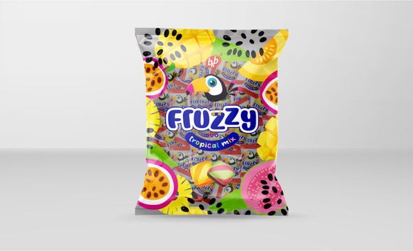 Конфеты жевательные "Fruzzy" Duo"/"Фруззи" Дуо" тропический вкус (микс ...