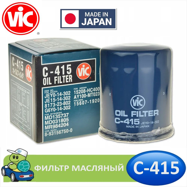 Характеристики Фильтр масляный VIC C-415 C415 для Mitsubishi Outlander ...