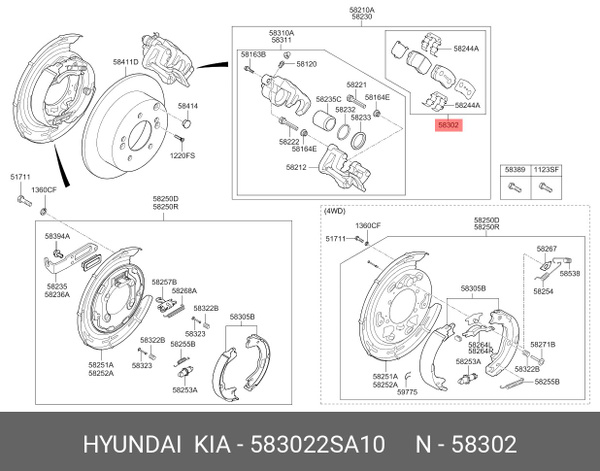 Колодки тормозные Hyundai-KIA 583022SA10 - купить по низким ценам в ...