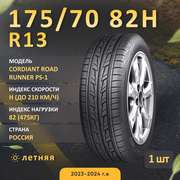 Шины для легковых автомобилей Cordiant 175/70 13 Лето Нешипованные ...