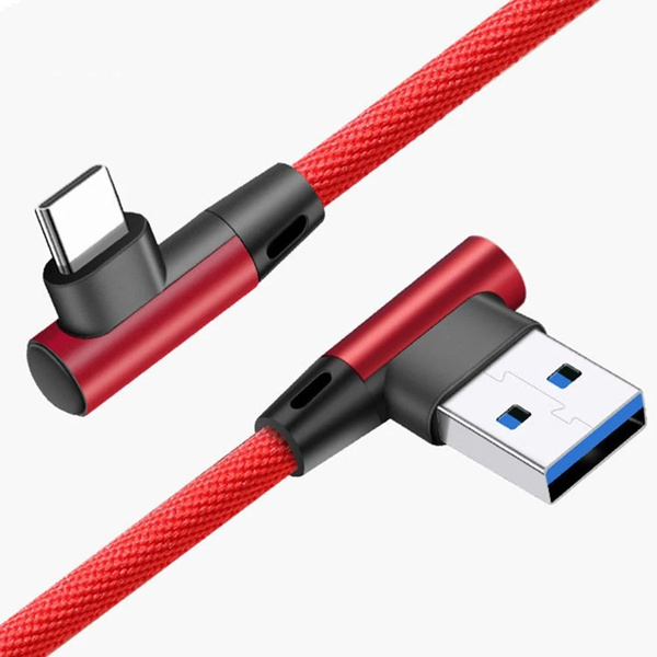 Кабель USB, USB Type-C угловой зарядный 1 m USB to USB-C (TYPE-C), L ...