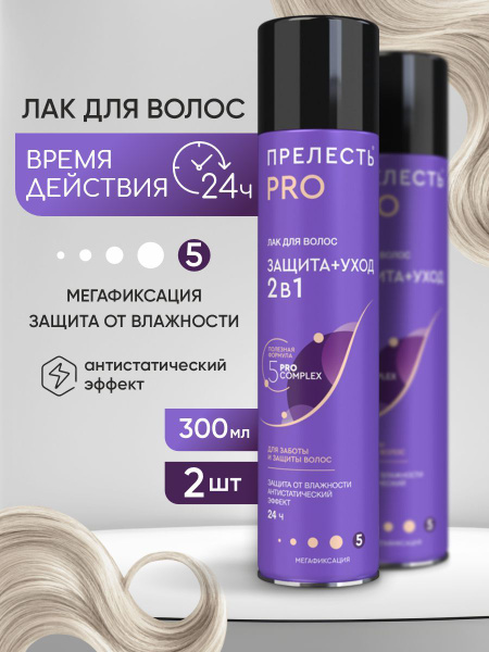 Характеристики Прелесть Proff Лак для волос "Защита мега фиксация ...