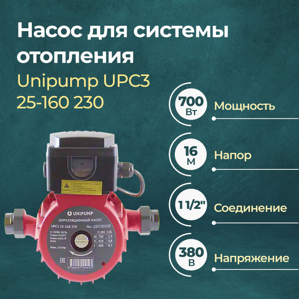 Циркуляционный насос UNIPUMP UPC3_150_16, 380 л/мин - купить по ...
