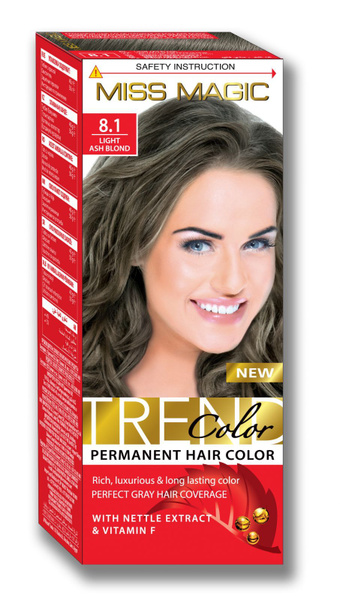 Краска для волос Miss Magic 8.1 Светло-русый пепельный, краска 40 г, окислитель 50 г, перчатки ...