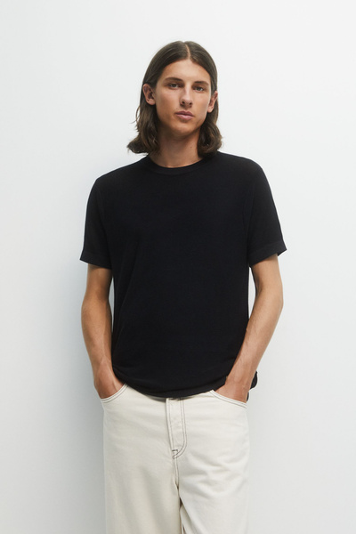 Поло Pull&Bear, размер 48, цвет черный, вискоза: 100 - купить по выгодной цене в интернет ...