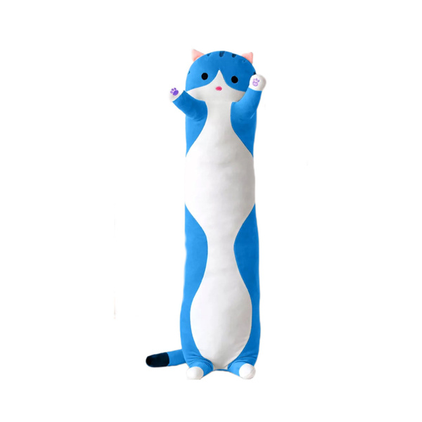 Мягкая игрушка длинный кот 70 см, синий - купить с доставкой по ...
