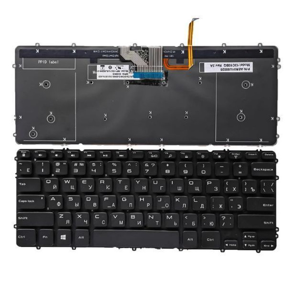 Клавиатура для Dell XPS 15 9530 M3800 P31F 9530B HYYWM с подсветкой ...