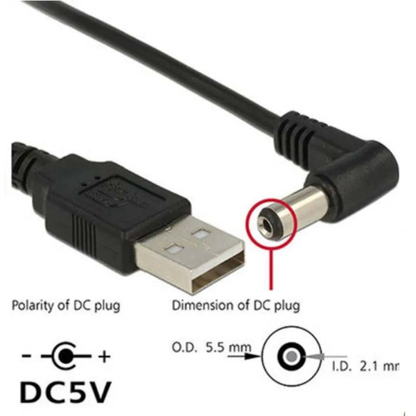 90-угольный разъем USB для ПК и ноутбука с разъемом 5,5 x 2,1 мм ...