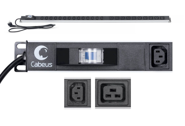 Блок розеток для 19" шкафов 10А Cabeus PDU-16-14C13-10C19-B 24 розеток ...