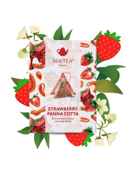 Чай в пирамидках травяной NIKTEA Клубничная Панна-Котта ...
