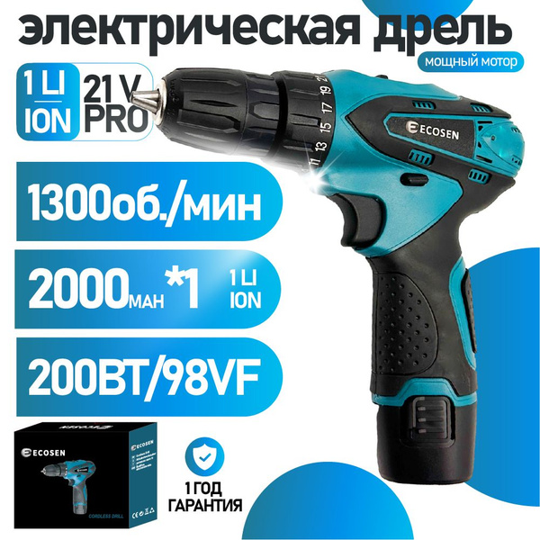 Шуруповерт ECOSEN SDJ-02, От аккумулятора, 220 Вт - купить по низкой ...