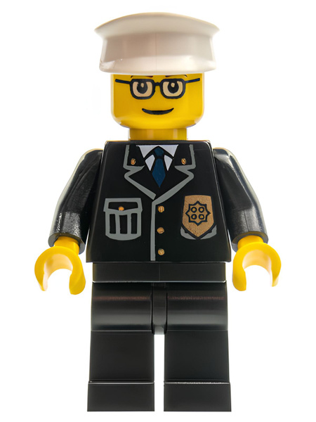 Минифигурка Lego Police - City Suit with Blue Tie and Badge, Black Legs ...