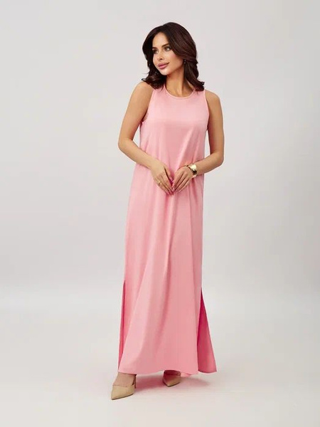 Instreet Сарафан с разрезом женский летний вечерний для прогулок, для путешествий, розовый, 46 ...