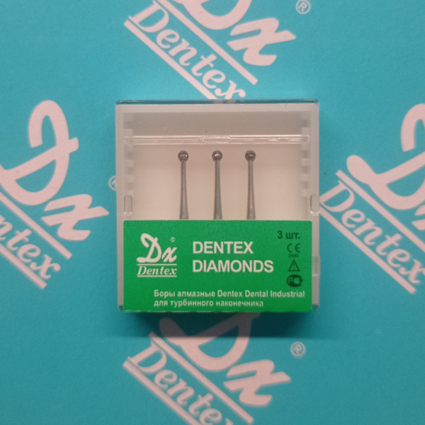 Боры алмазные шаровидные Дентекс - Dentex, зеленые С106L, 3 штуки. FG - купить с доставкой по ...