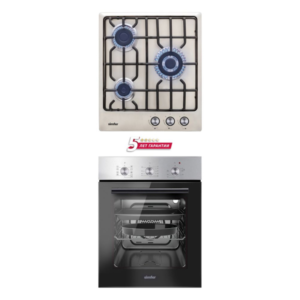 Комплект встраиваемой техники Simfer 45см: газовая варочная панель и электрический духовой шкаф ...