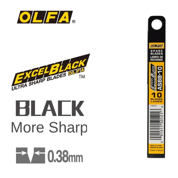 10 универсальных лезвий OLFA ASBB-10 диаметром 9 мм можно разбить на 13 секций.Excel black ...