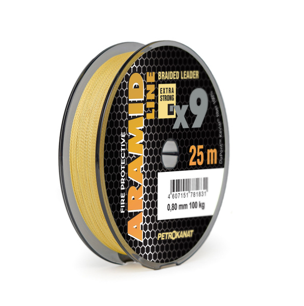Шнур кевларовый (поводковый) Aramid Line Х9 0,6мм, тест 70 кгс, 25м ...