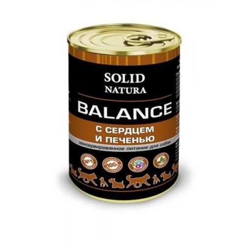 Solid Natura Консервированный корм для собак Balance, Сердце и печень ...