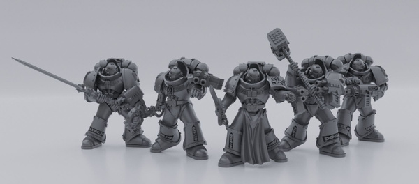 Игровые миниатюры Grey Knights Strike Attack Squad 40K 5шт. (Warhammer ...