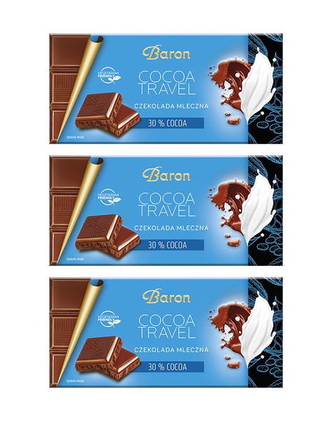 Шоколад молочный Baron Cocoa Travel, 3 шт по 90 гр - купить с доставкой ...