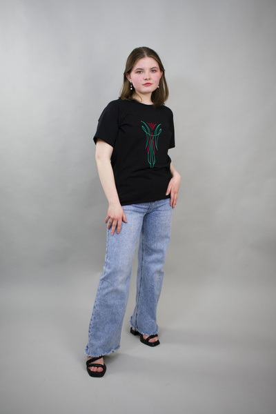 Футболка SVETLANA BATARON, размер 46, цвет черный, Хлопок 100% - купить ...