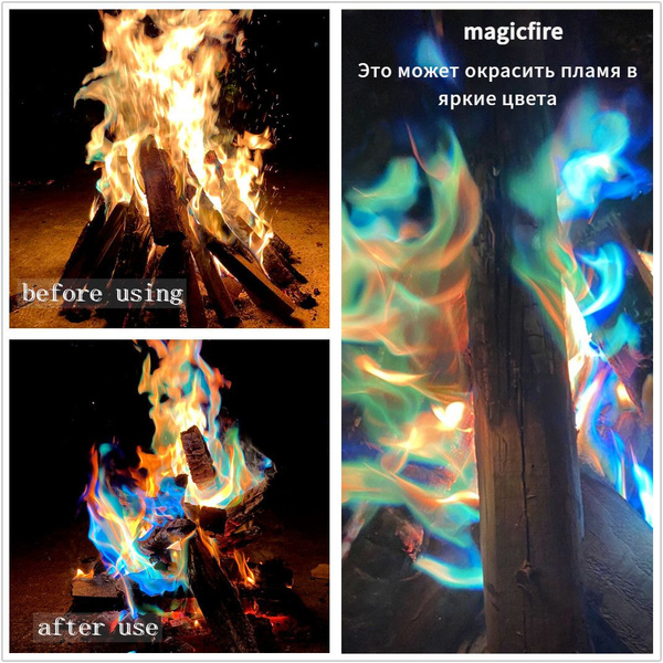 20*10g упаковок magicfire разноцветного пламени для вечеринок у костра /кемпинговых вечеринок ...