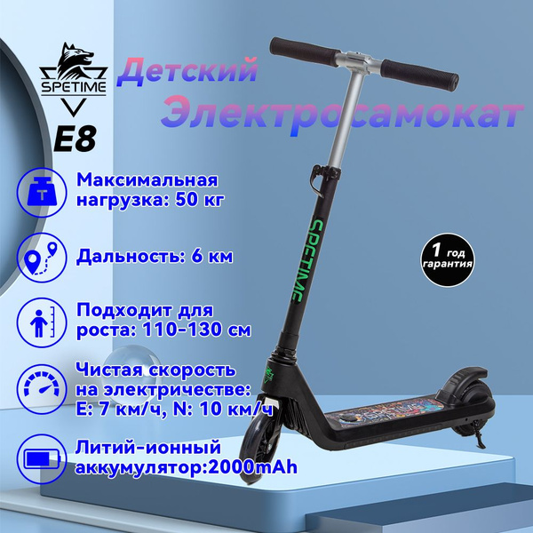 Электросамокат SPETIME E8 - купить по выгодной цене в интернет-магазине OZON (1655286712)