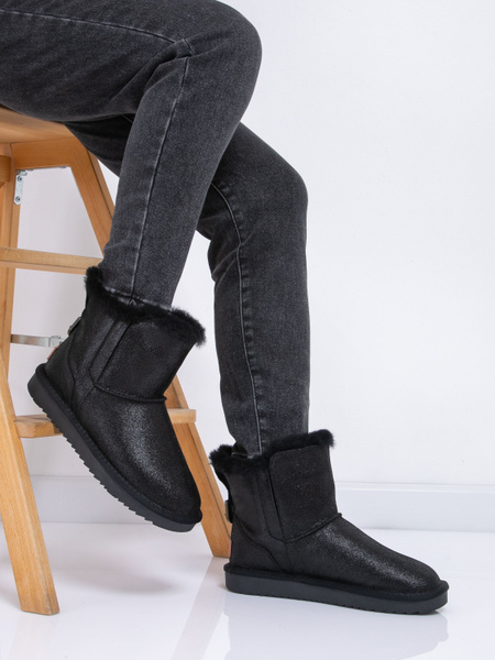 Угги Женский Ascalini черный Замша натуральная Зима 8 Россия Водоотталкивающая пропитка купить c ...