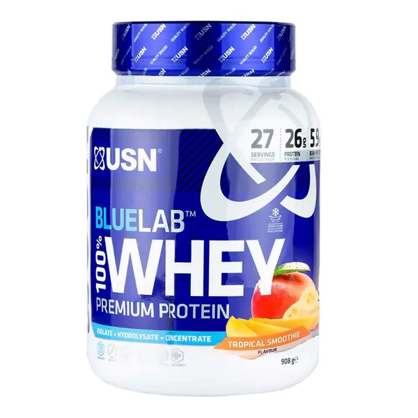 USN BlueLab 100% Whey Tropical Smoothie БЛЮЛАБ 100% ВЕЙ ПРЕМИУМ ПРОТЕИН ...