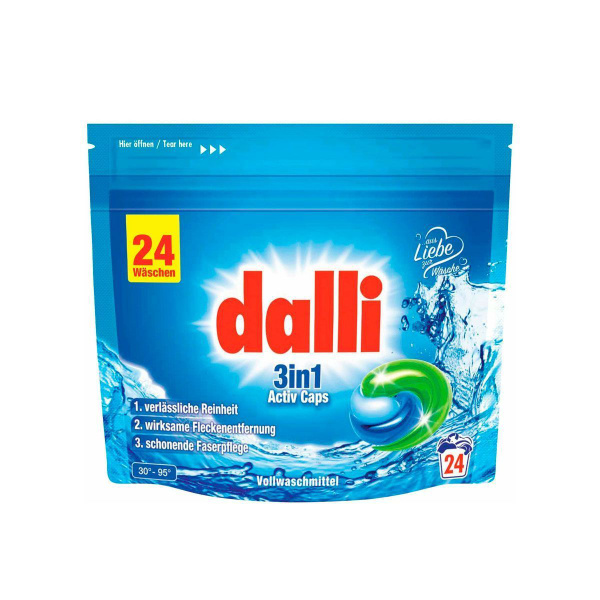 Dalli 3 in 1 Active Caps Капсулы для стирки белых и светлых тканей 24 шт - купить с доставкой по ...