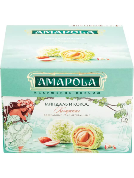Конфеты АМАПОЛА вафельные глазированные Миндаль и кокос, - купить с ...