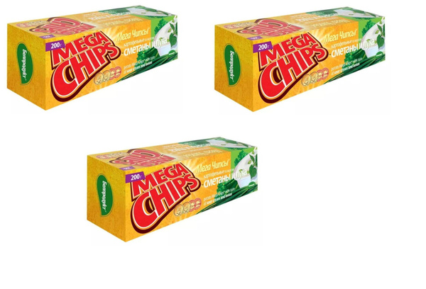 Чипсы Mega Chips Со Вкусом Сметаны И Лука 3 уп по 200 гр купить на OZON по низкой цене (1653901803)