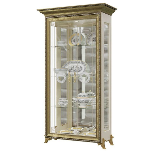 Шкаф витрина МЭРИ мебель фабрика Шкаф витрина Версаль ГВ 01 шкаф 1 дверный Орех 107x47 7x228