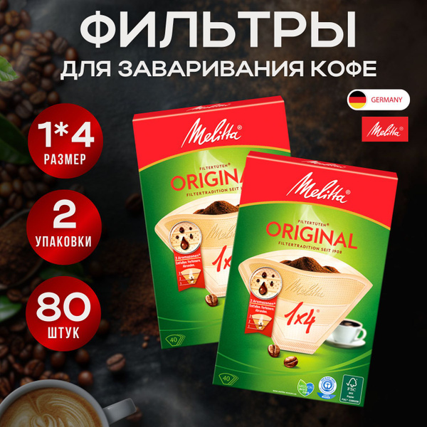 Фильтры для кофеварки MELITTA ORIGINAL 1х4/40 (2 упак.) - купить с ...