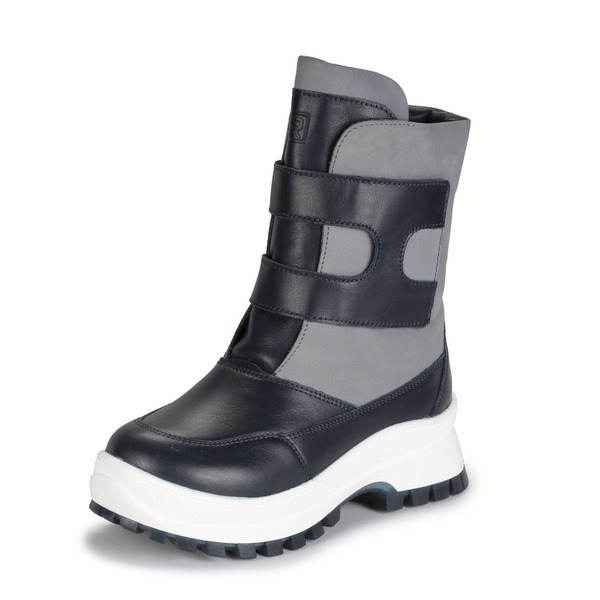 Ботинки Девочки Riconte синий, серый, размер 36 Зима 4 Липучки Стандартный низкий (до 4 см ...