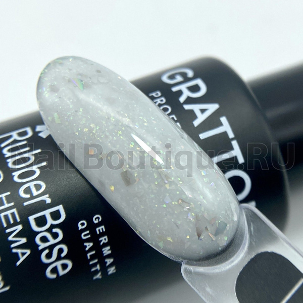 Камуфлирующая база Grattol Rubber Base Glitter №09 No Hema, 9 мл - купить с доставкой по ...