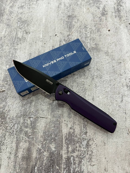 Складной нож SRM 258L-GN сталь D2, рукоять Purple G10 - купить с ...