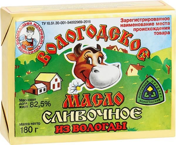 Масло сливочное МК ВОЛОГОДСКИЙ Вологодское 82,5% без змж, 180г - купить ...