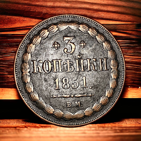 Монета Российской Империи 3 копейки 1851 года, ВМ. Николай I - купить в интернет-магазине OZON с ...