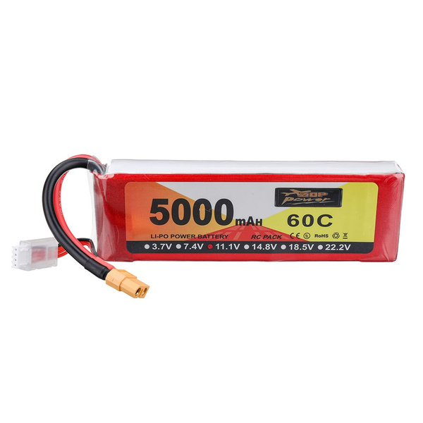 ZOP Power 11.1V 5000mAh 60C 3S LiPo аккумулятор XT60 Plug купить на OZON по низкой цене (2031664343)