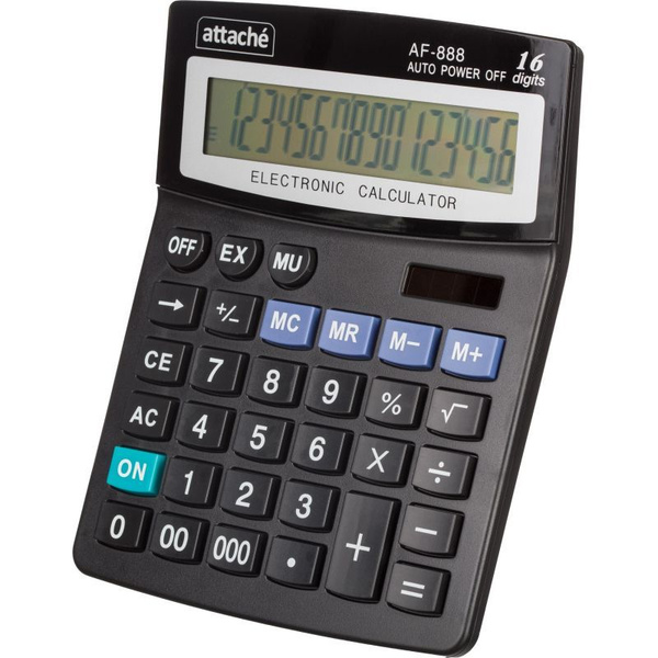 Калькулятор настольный Attache AF-888 16 разрядный черный 210x165x48 мм ...