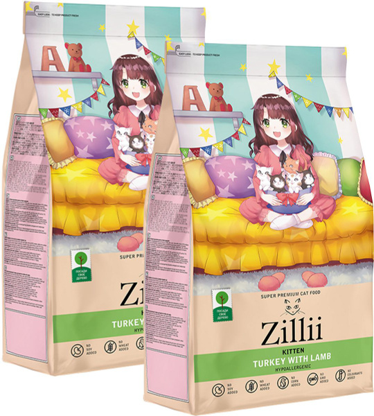Корм сухой ZILLII KITTEN TURKEY & LAMB для котят с индейкой и ягненком (2 + 2 кг) купить на OZON ...