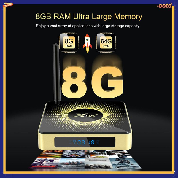 96 X10 Amlogic S928X-J Dolby Android 11, 8/64 ГБ 8K TV Box и Android Set-Top Box + пульт с ...