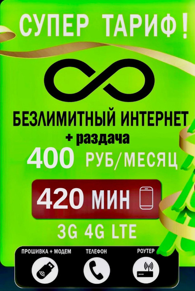 SIM-карта Сим карта с безлимитным интернетом (Вся Россия) купить на ...